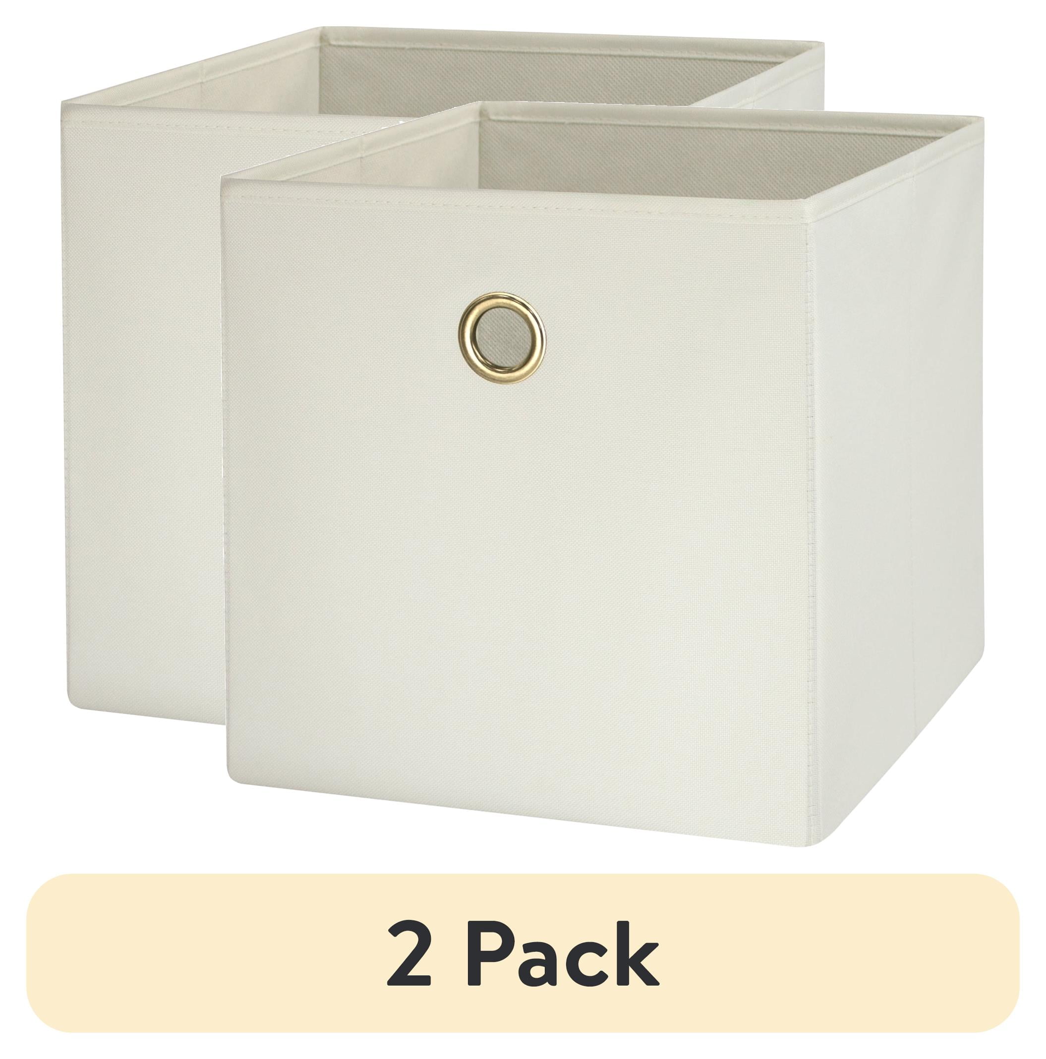 (2 pack) Mainstays Collapsible Fabric Cube Storage Bin, Vanilla Dream ...