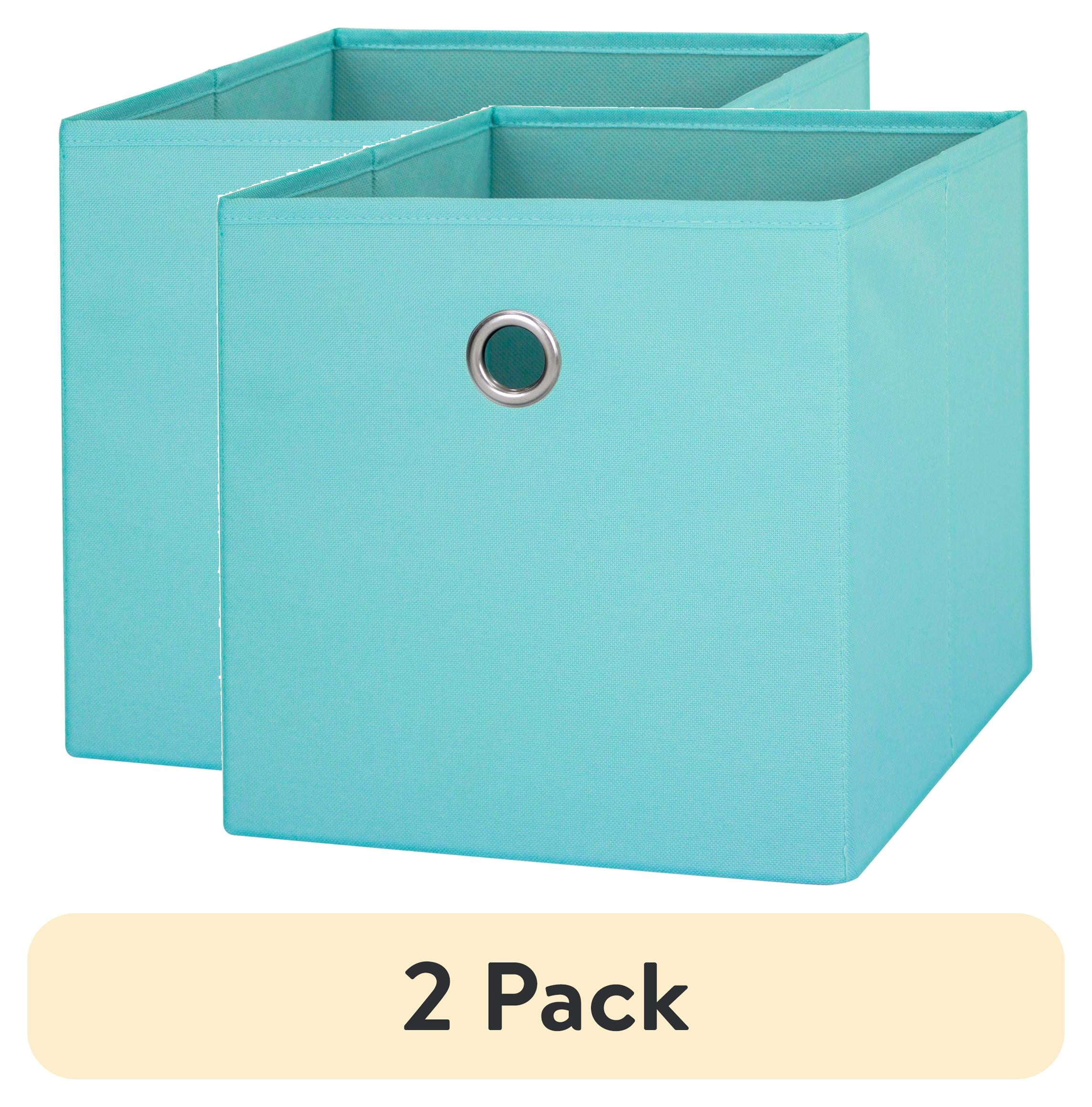 (2 pack) Mainstays Collapsible Fabric Cube Storage Bin, Aqua Ocean ...