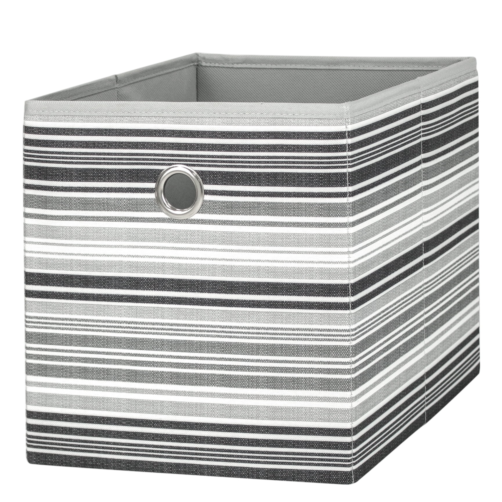 Mainstays Collapsible Fabric Cube Storage Bin, Black Striped - Walmart.com