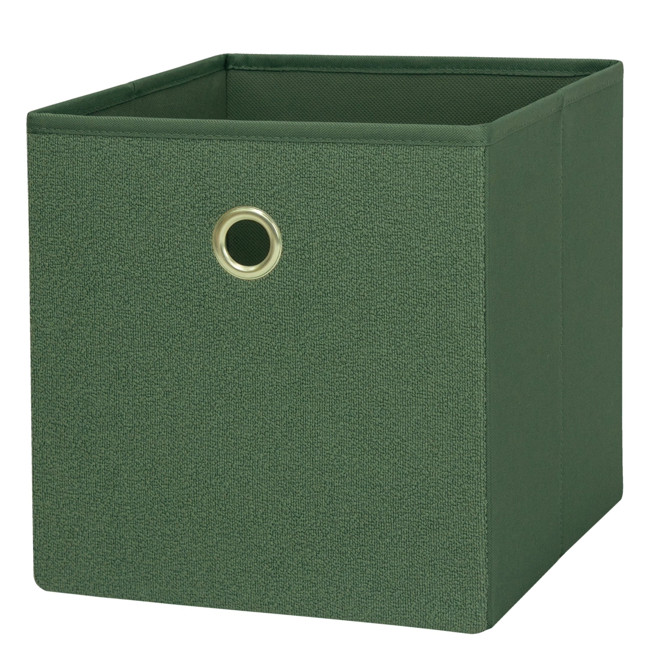 Mainstays Collapsible Fabric Cube Storage Bin, Green Boucle - Walmart.com
