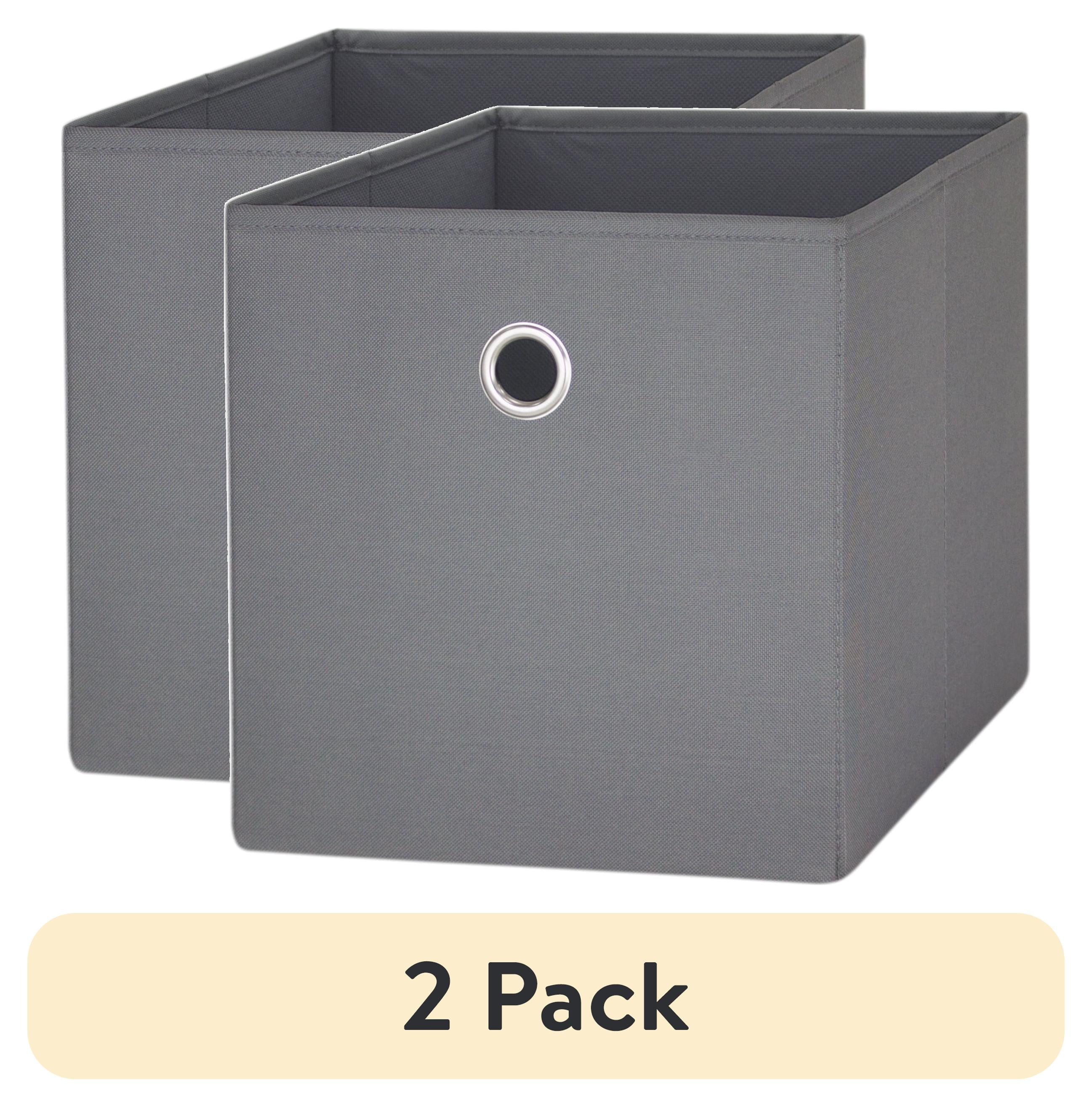 (2 pack) Mainstays Collapsible Fabric Cube Storage Bin, Grey Flannel ...