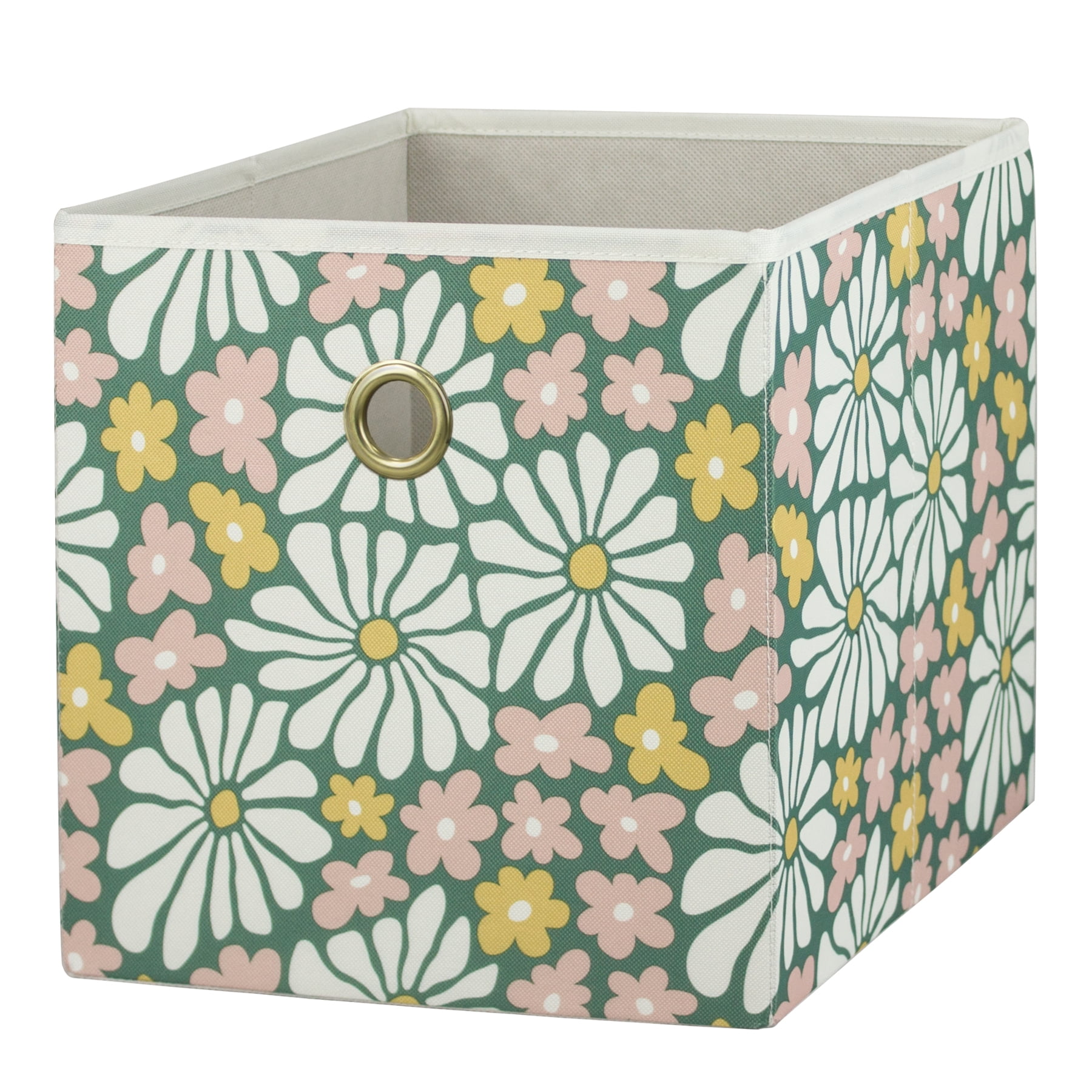 Mainstays Collapsible Fabric Cube Storage Bin, Groovy Floral - Walmart.com