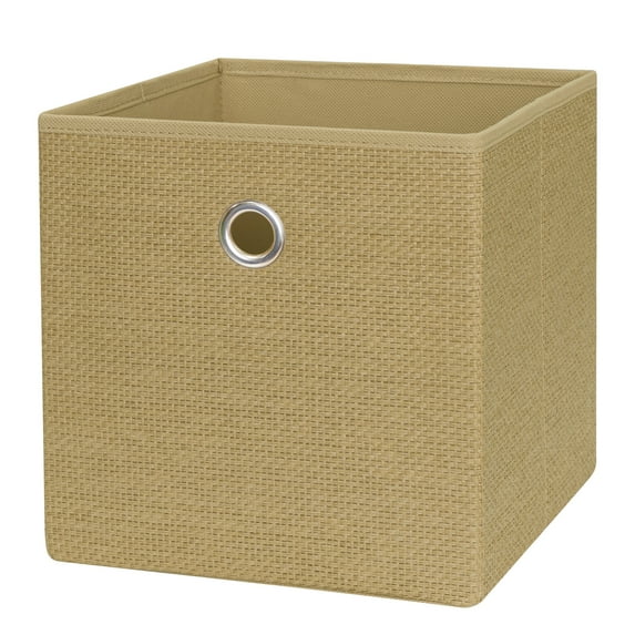 Mainstays Collapsible Fabric Cube Storage Bin, Natural Woven - Walmart.com