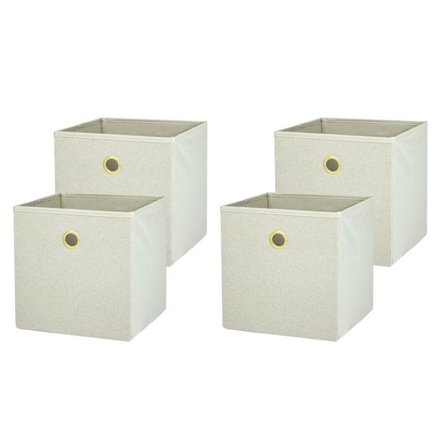 Mainstays Collapsible Fabric Cube Storage Bins (10.5" x 10.5"), 4 Pack ...
