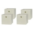 Mainstays Collapsible Fabric Cube Storage Bins (10.5" x 10.5"), Beige ...