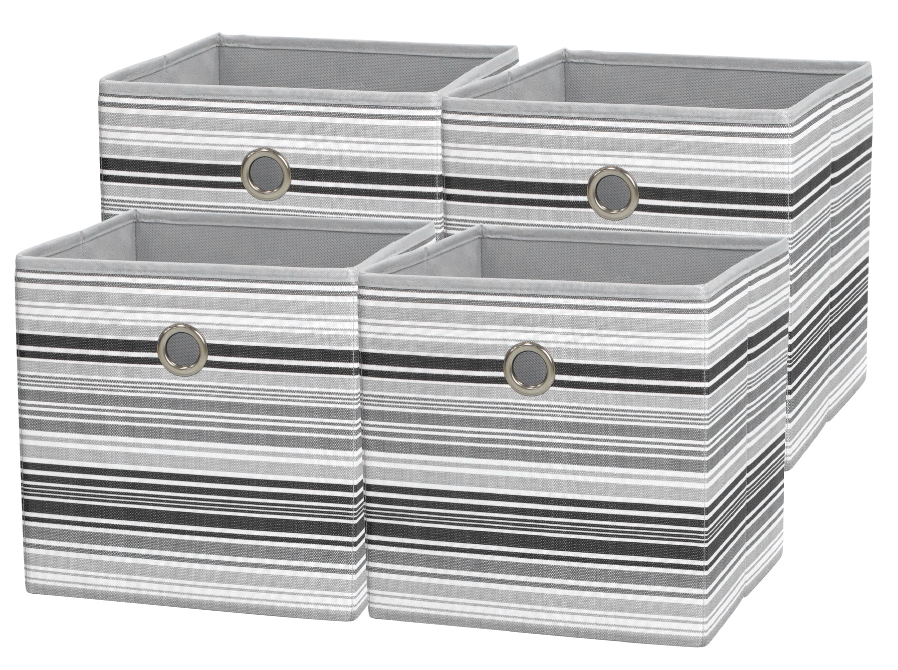 Mainstays Collapsible Fabric Cube Storage Bins (10.5" x 10.5"), 4 Pack ...