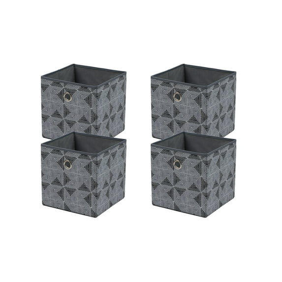 Mainstays Collapsible Fabric Cube Storage Bins (10.5" x 10.5"), 4 Pack ...