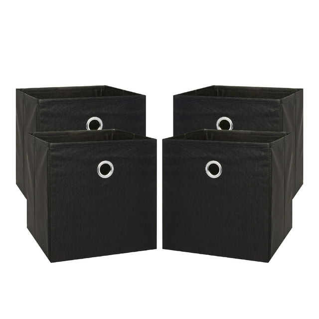 Mainstays Collapsible Fabric Cube Storage Bins (10.5" x 10.5"), 4 Pack ...