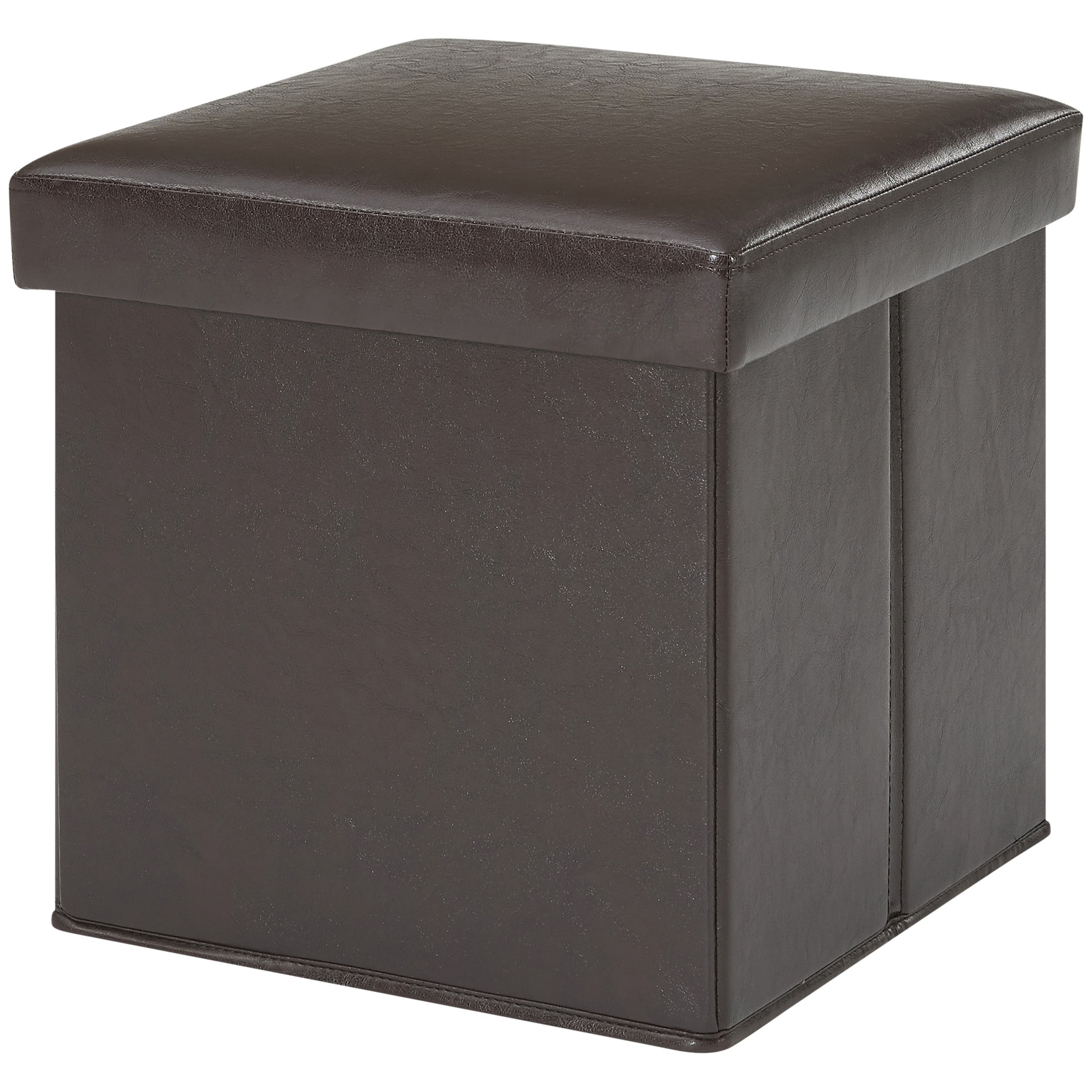 Mainstays Collapsible Storage Ottoman, Faux Suede Brown - Walmart.com