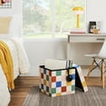 Mainstays Collapsible Storage Ottoman, Multi Color Check - Walmart.com