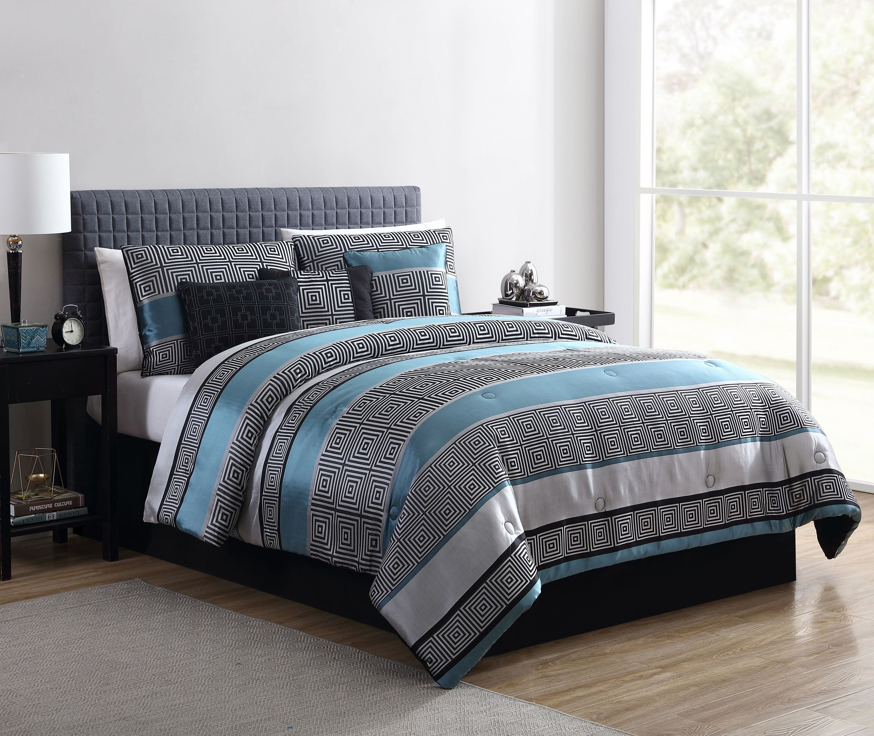 Free Shipping! Mainstays King Geometric Woven 7-Piece Comforter Set ...