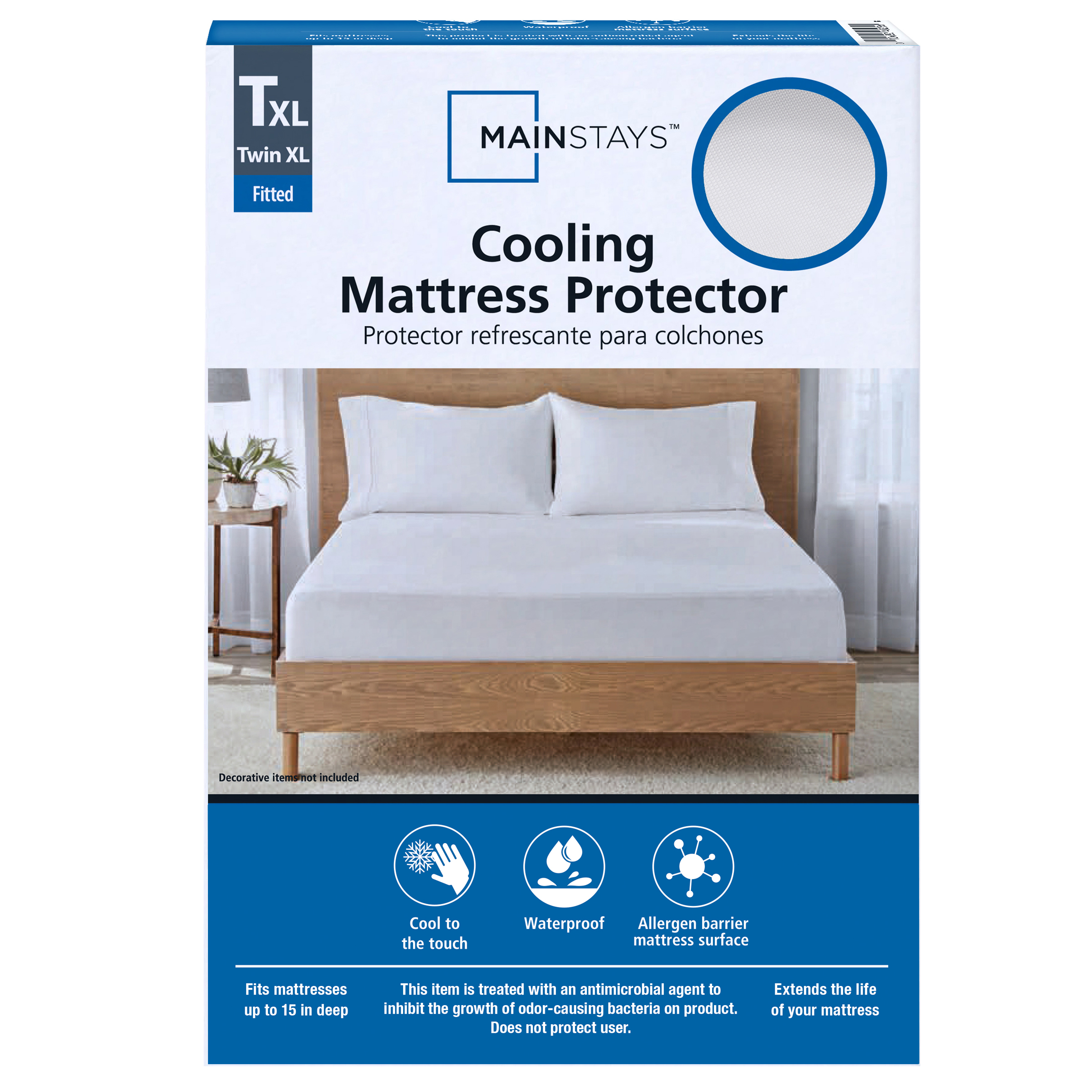 Brandclub Mainstays Cooling Waterproof Fitted Mattress Protector Twin XL
