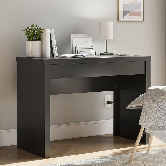 Mainstays Cooper Writing Desk with USB, Flat Black - Walmart.com