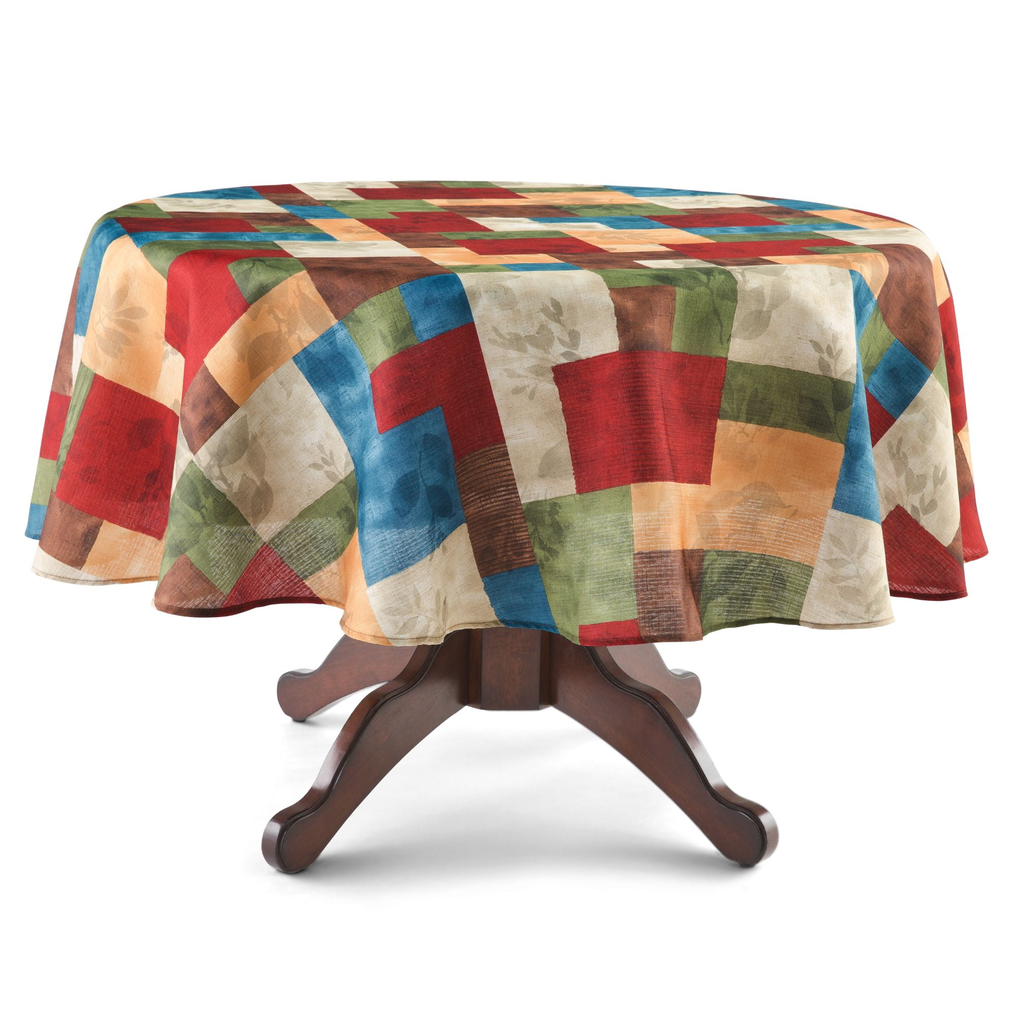 Mainstays Cortona Leaves Tablecloth, Multicolor, 70" Round - Walmart.com