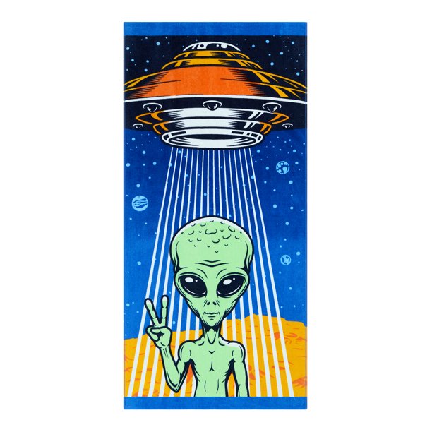 Mainstays Cotton Blend Alien Beach Towel, 28" x 60" - Walmart Business ...