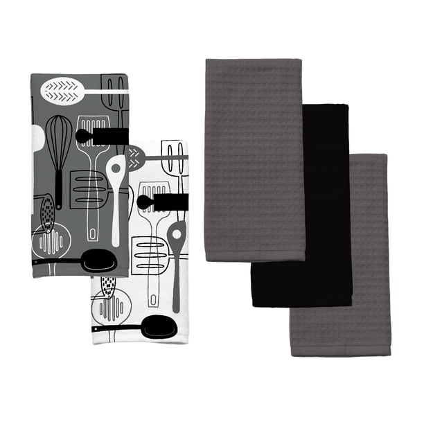 Mainstays Cotton Kitchen Textile Set, Kitchen Utensils, 5-Piece ...