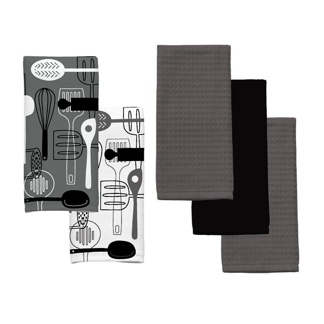 Mainstays Cotton Kitchen Textile Set, Kitchen Utensils, 5-Piece ...