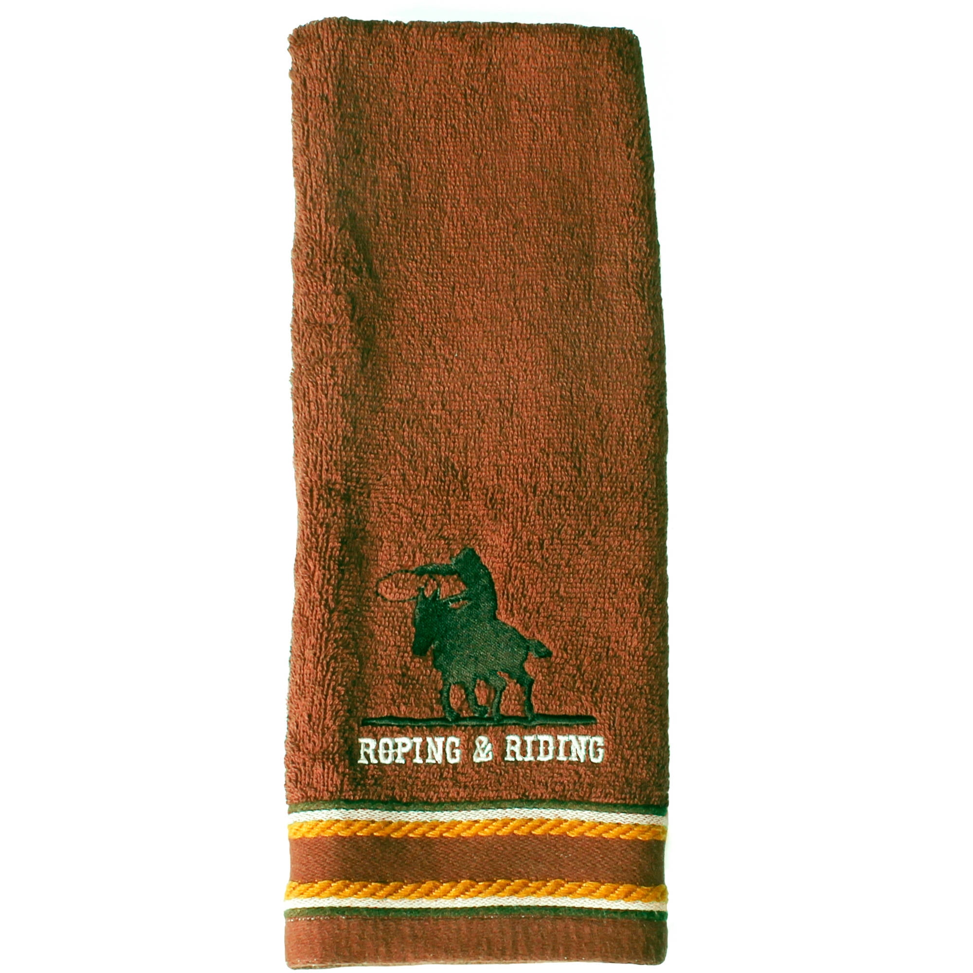 Mainstays Cotton Terry Rodeo Time Embroidered Bath Towel with Stripes ...