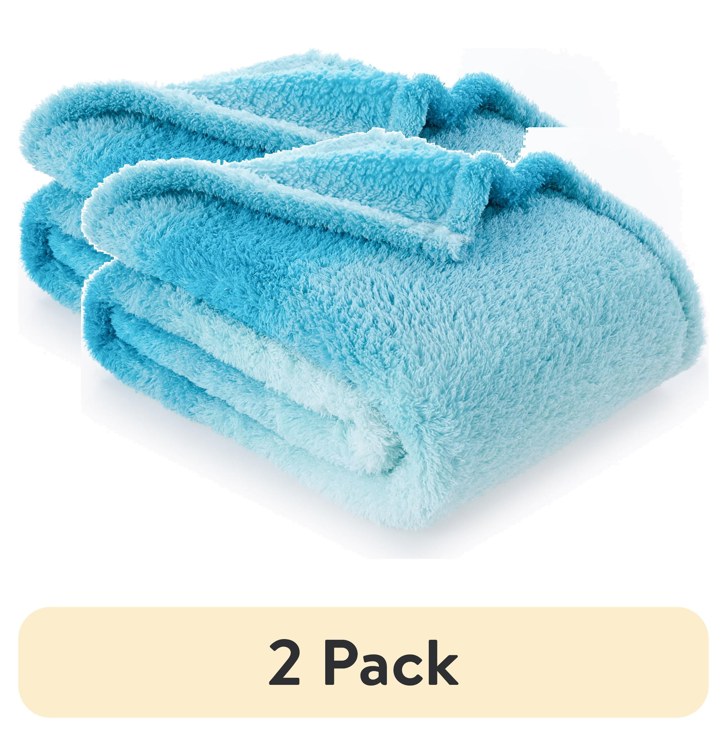 (2 pack) Mainstays Cozy Plush Teal Ombre Throw Blanket, Standard Throw - Walmart.com