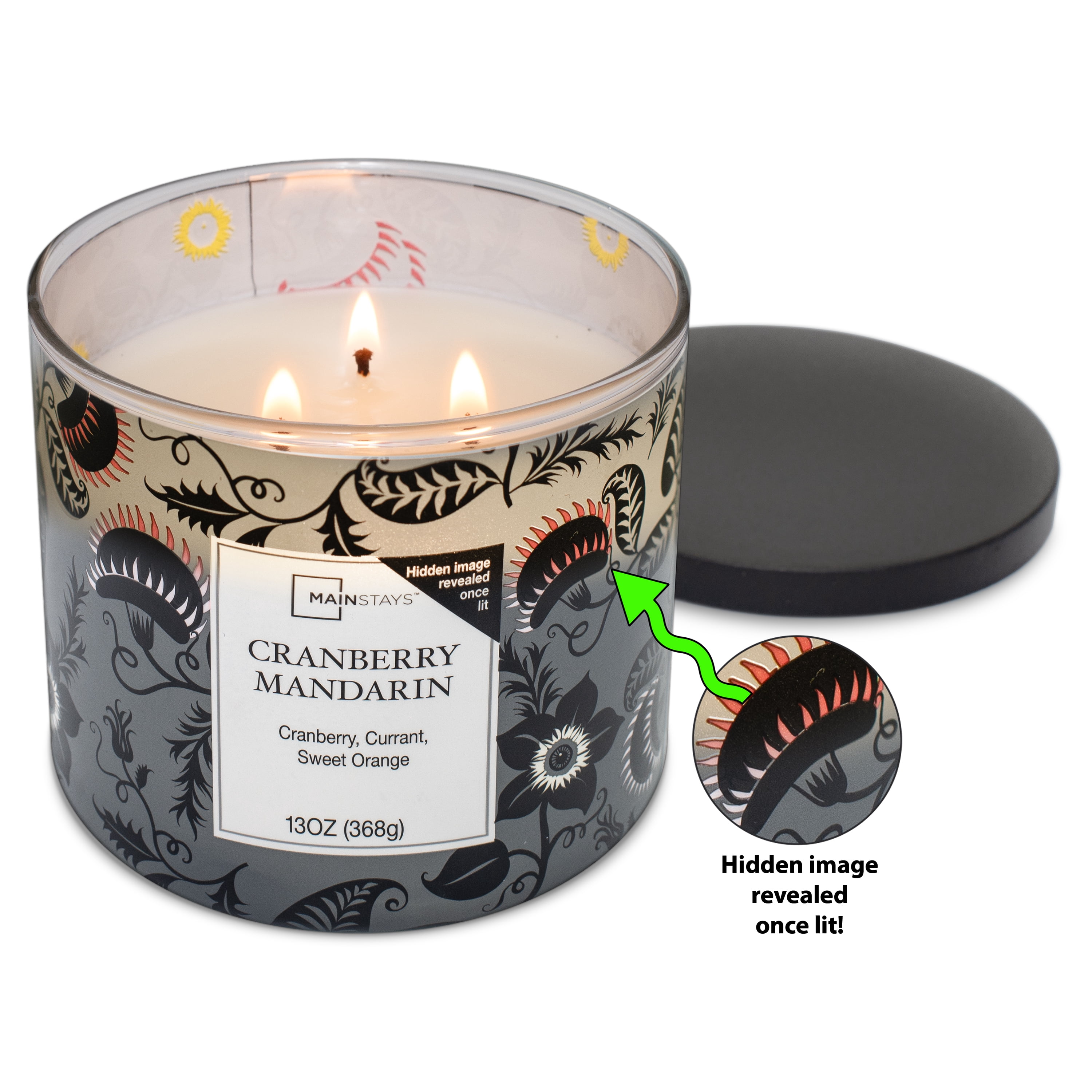 Mainstays Cranberry Mandarin Scented 3-Wick Candle, 13 oz. - Walmart.com