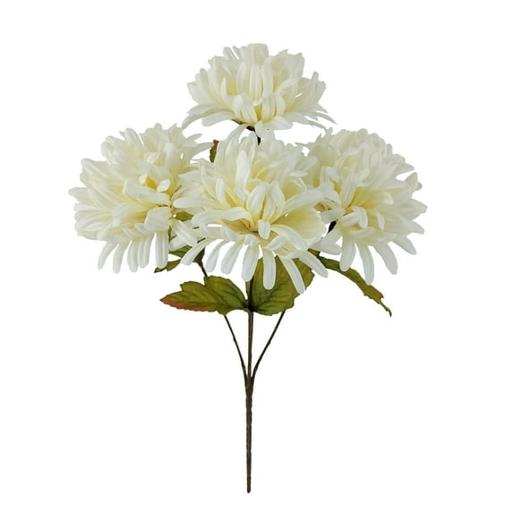 Mainstays Indoor 13.5in Artificial Polyester Mum Mix Pick, Cream Color ...