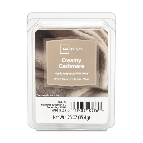 Mainstays Creamy Cashmere Scent Wax Melts 1.25 oz, Cozy Luxury ...