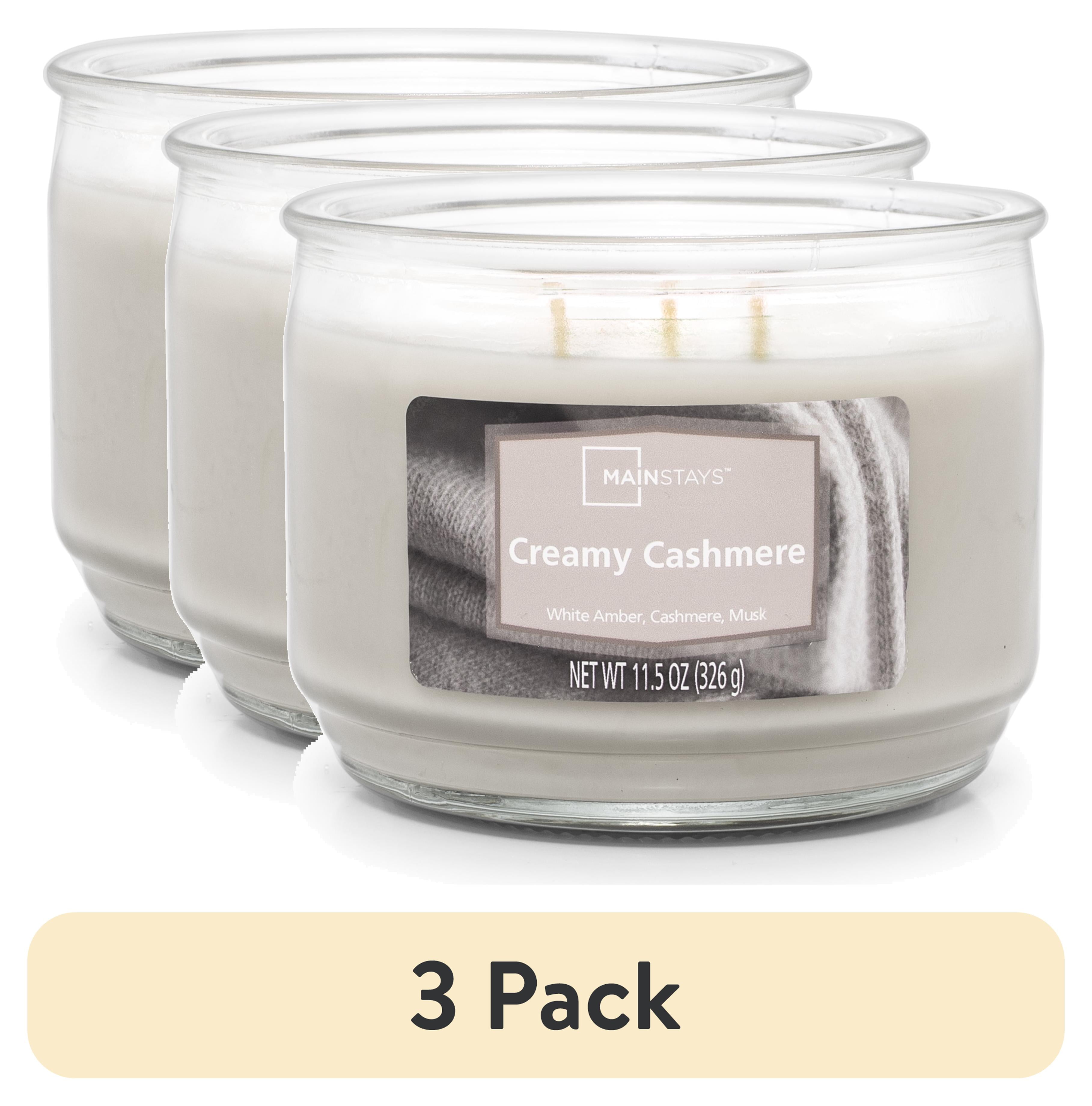 (3 pack) Mainstays Creamy Cashmere Scented 3 Wick Candle, 11.5 oz ...