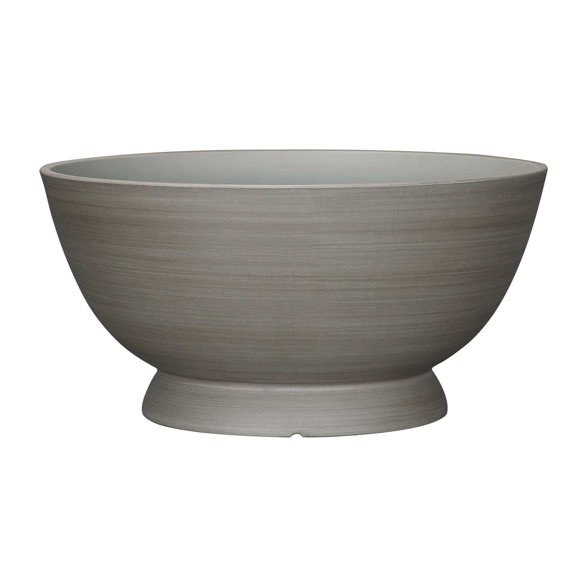 Mainstays Gray Sienna Bowl Recycled Resin Planter, 18in x 18in x 8.9in ...
