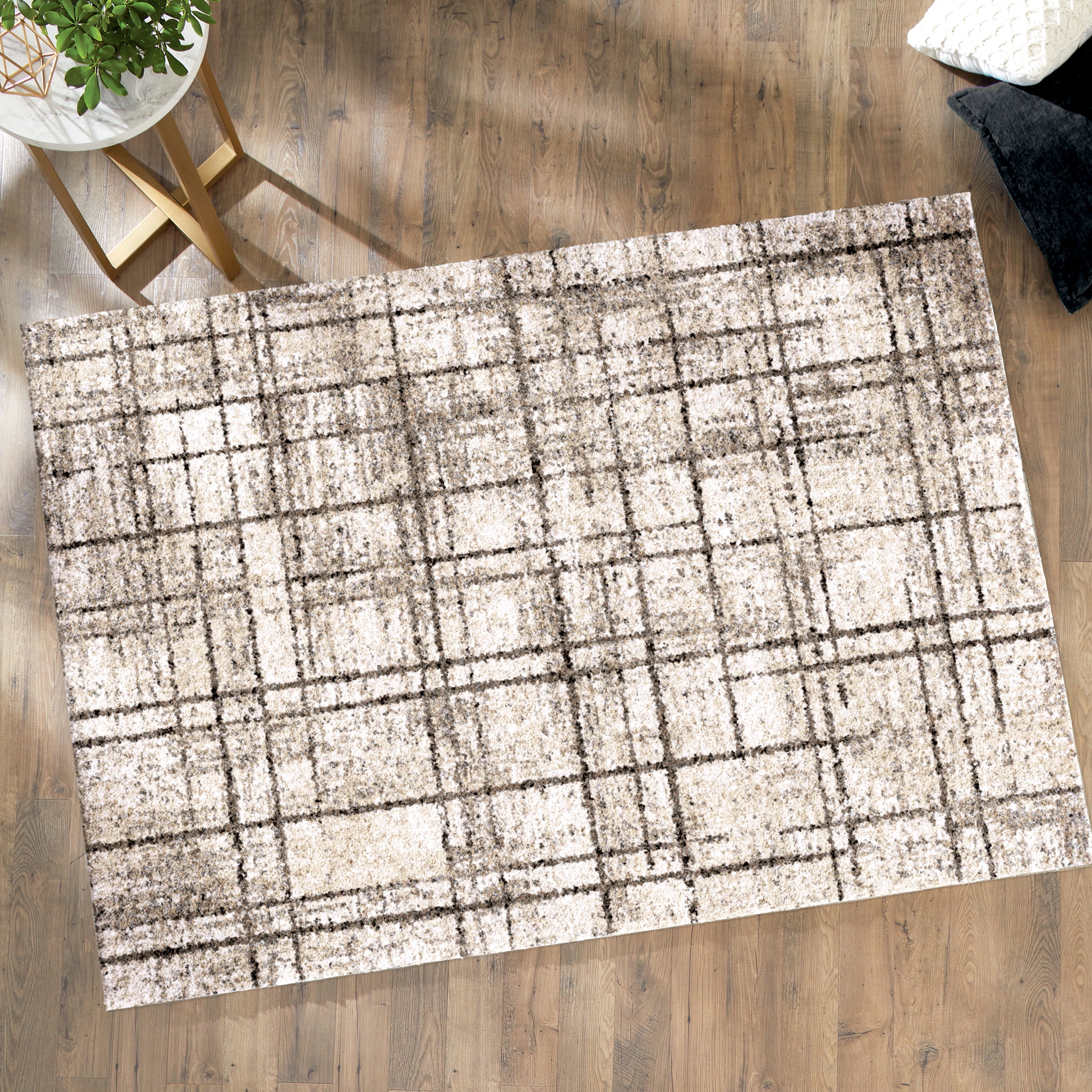 Mainstays Crosshatch Area Rug, Brown, 5' x 7' - Walmart.com