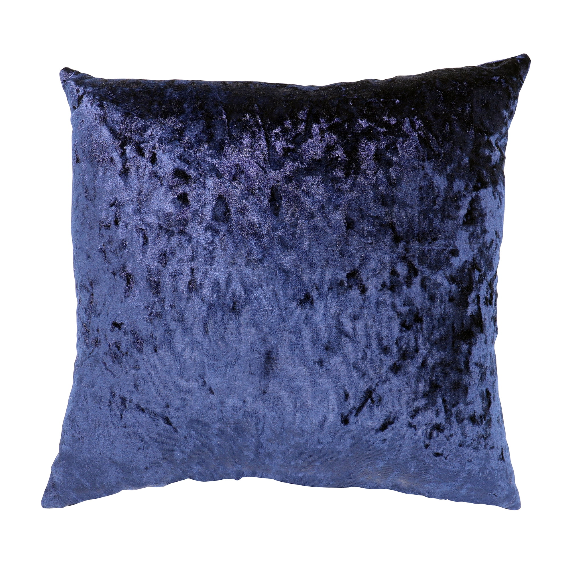 Mainstays Crushed Velvet Square Decorative Pillow, 18" x 18", Indigo ...