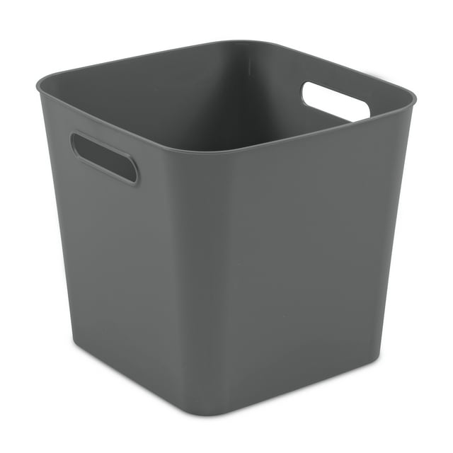 Mainstays Cube Plastic Bin, Gray Flannel - Walmart.com