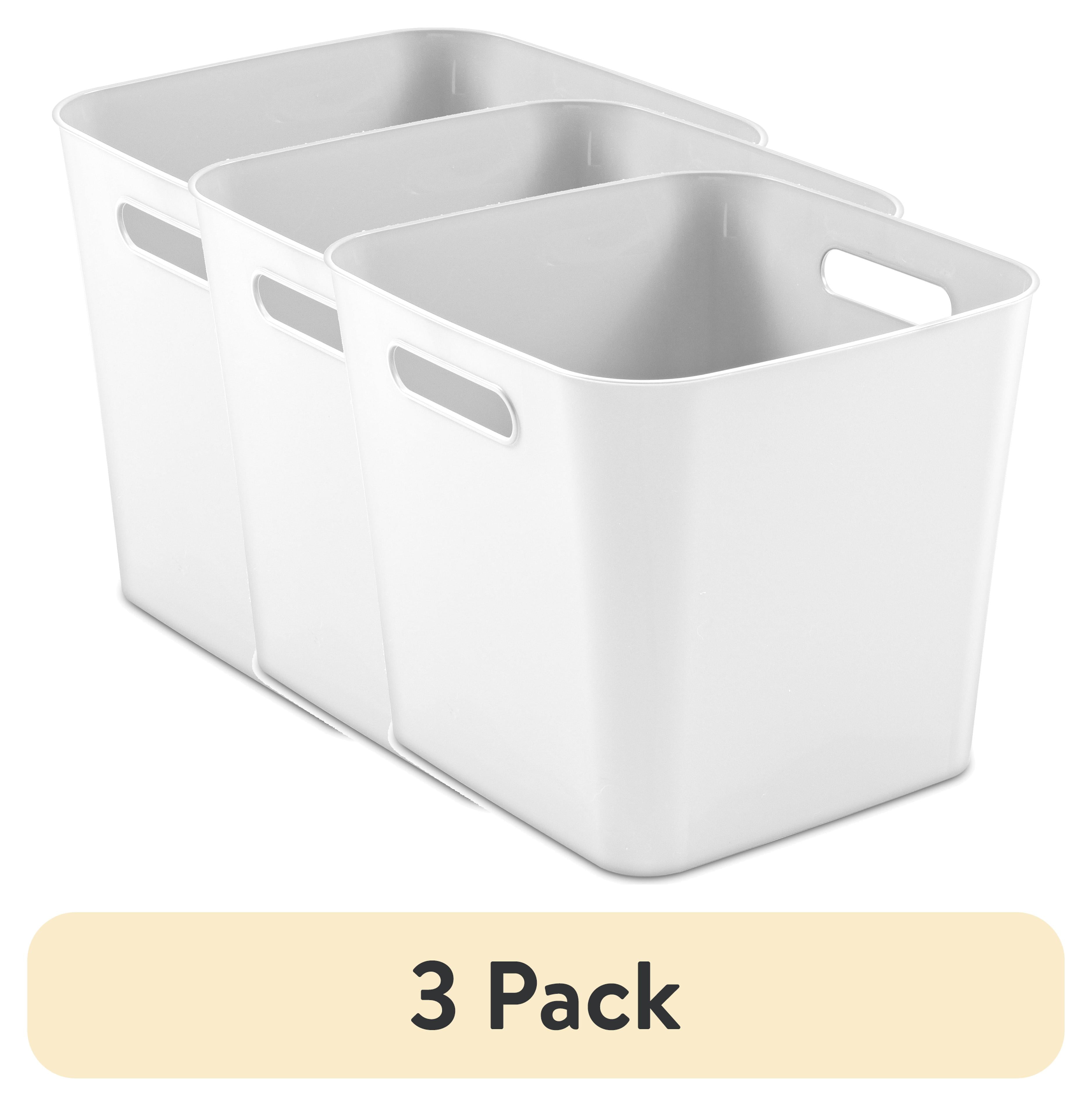 (3 pack) Mainstays Cube Plastic Storage Bin, White - Walmart.com