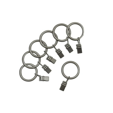 Mainstays Metal Curtain Clip Rings White, Set of Seven - Walmart.com