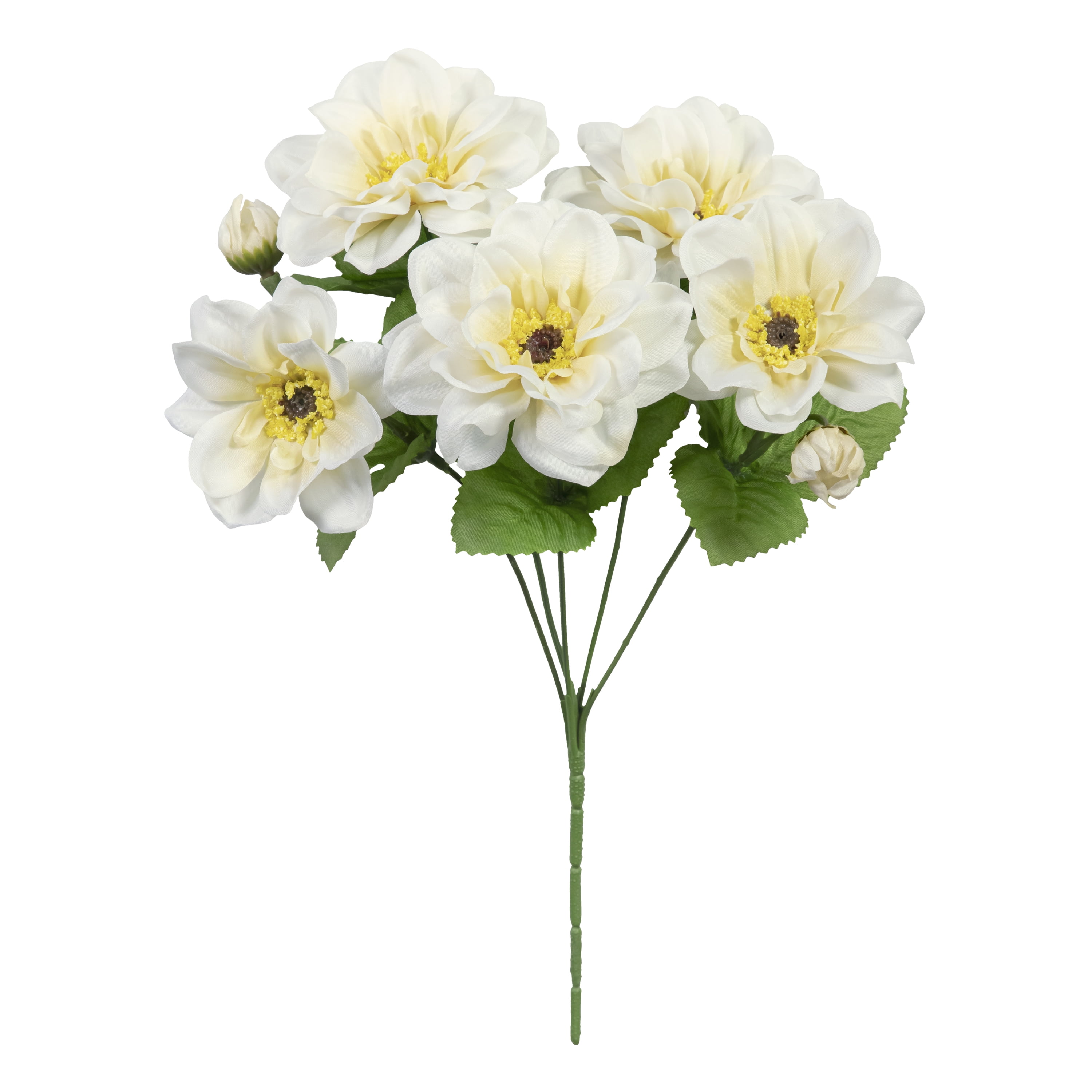 11-inch Artificial Silk White Dahlia Summer Pick, for Indoor Use, by ...