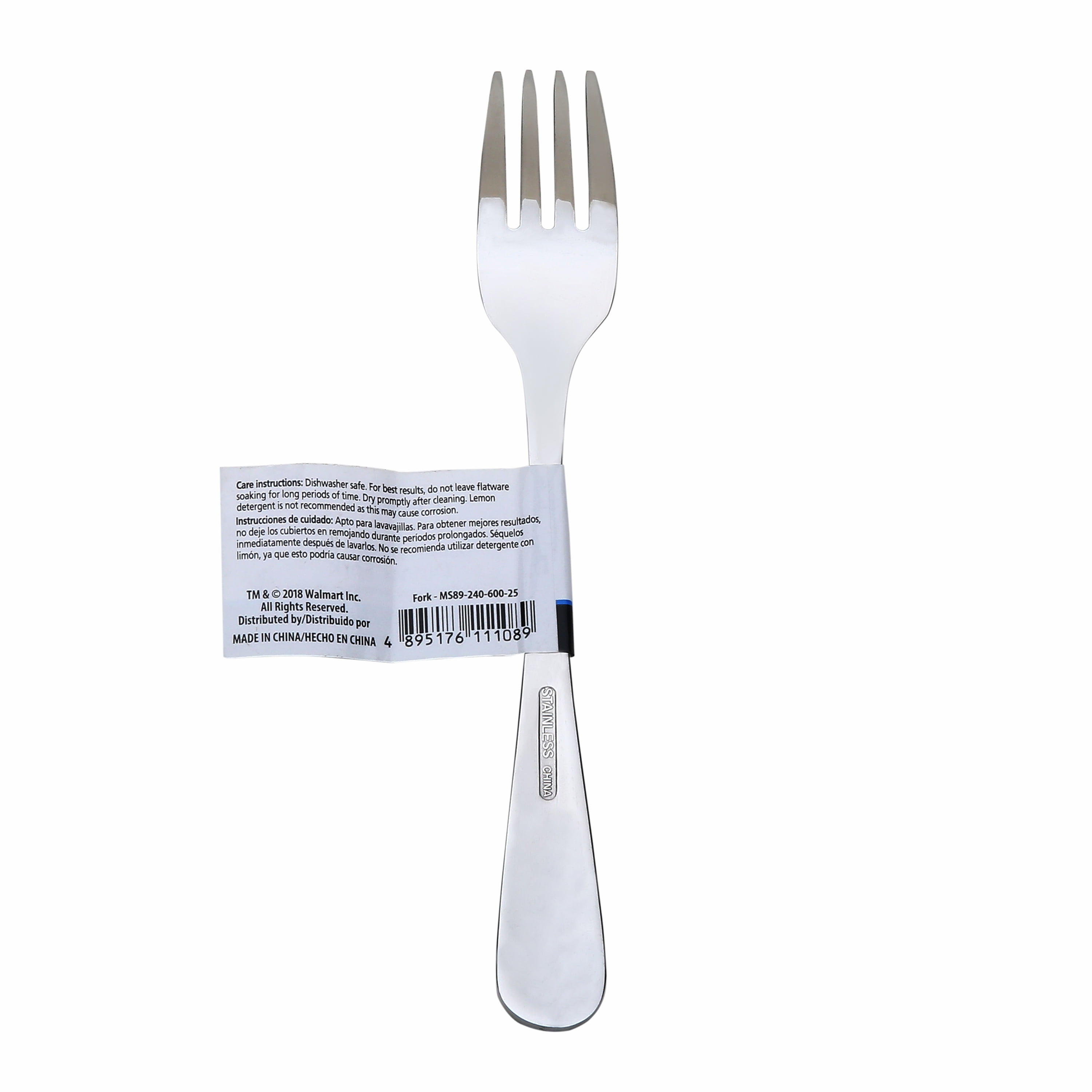 Mainstays Dansforth Stainless Steel Dinner Fork, Single Piece Silver ...