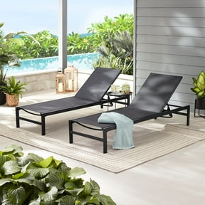 Domi Outdoor Living Pool Lounge Set, Adjustable Steel Chaise Chairs ...