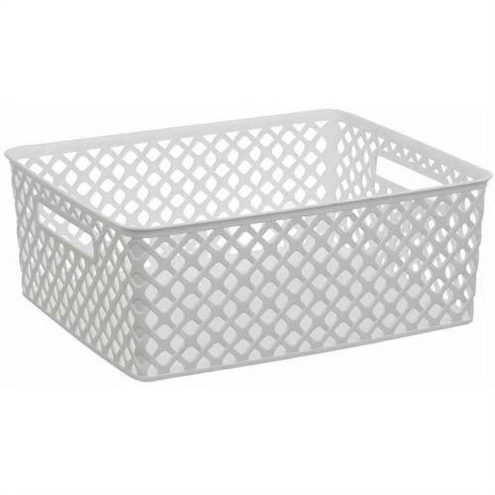 Mainstays Woven Plastic Storage Basket, Decorative and Efficient ...