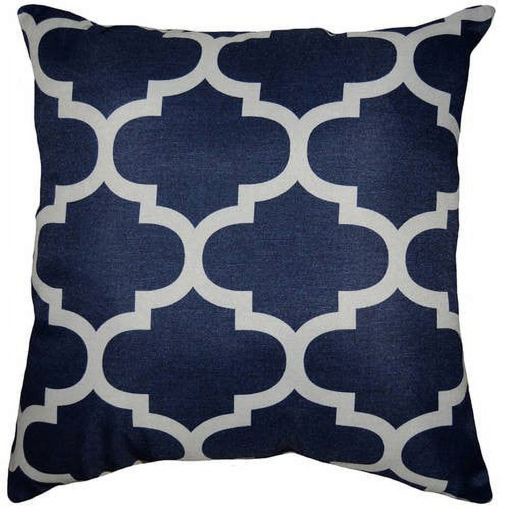 Mainstays Decorative Throw Pillow, Fretwork, Navy Blue, 18" 1pc ...