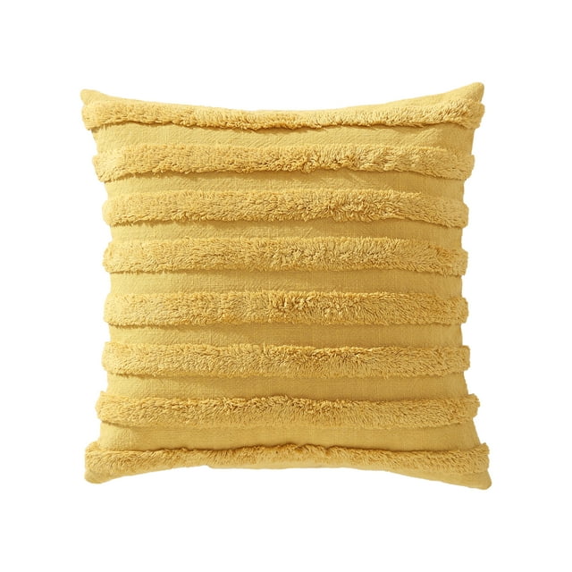 Mainstays Textured Stripe Decorative Throw Pillow, 18x18, Yellow ...