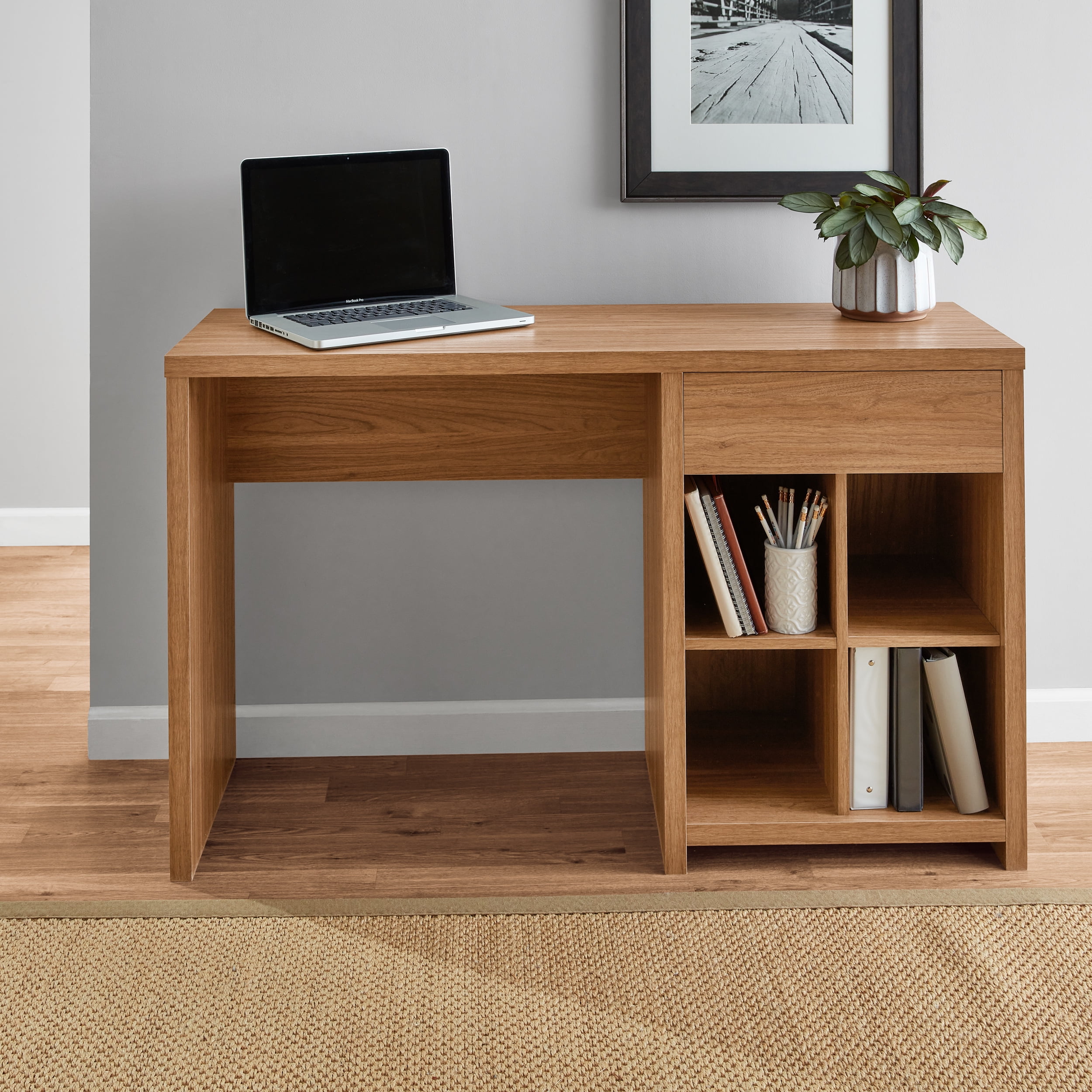 Mainstays Wesley Adjustable Shelf Desk with Headphone Hook and Cable ...