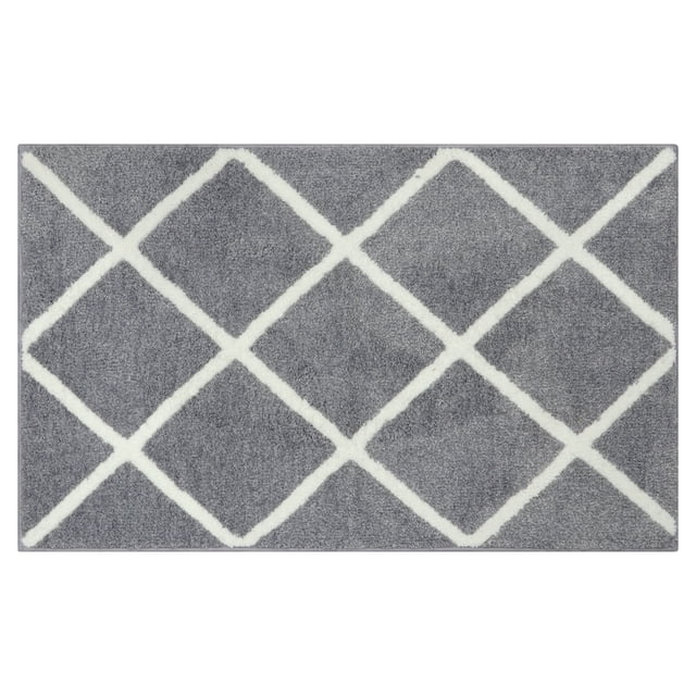 Mainstays Diamond Plush Grey Indoor 20" x 34" Accent Rug - Walmart ...