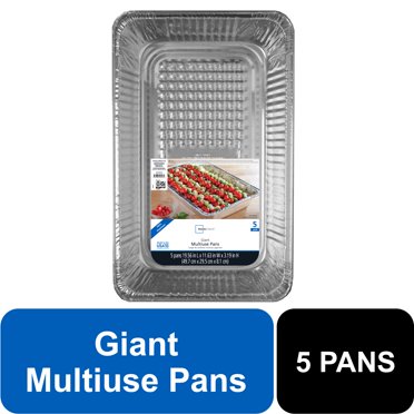 Mainstays 8.69" x 6.18" Aluminum Meal Prep Pans with Folded Lids, 5 ...