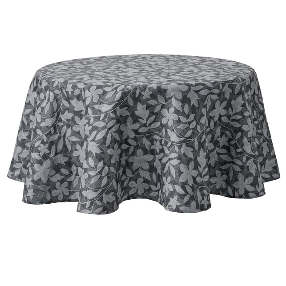 Mainstays Fabric Tablecloth, Black, 70 Inch Round, Polyester, Easy Care ...