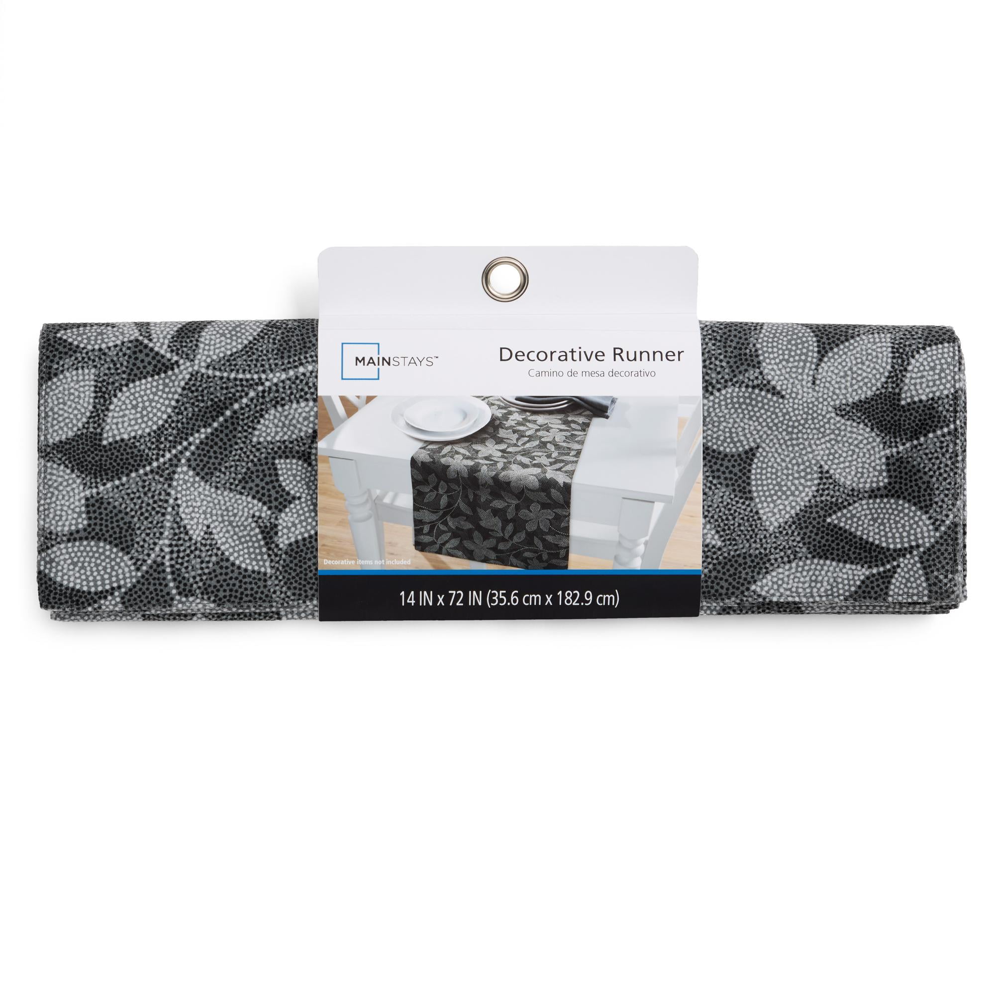 Mainstays Fabric Table Runner - Black 14x72 - Walmart.com
