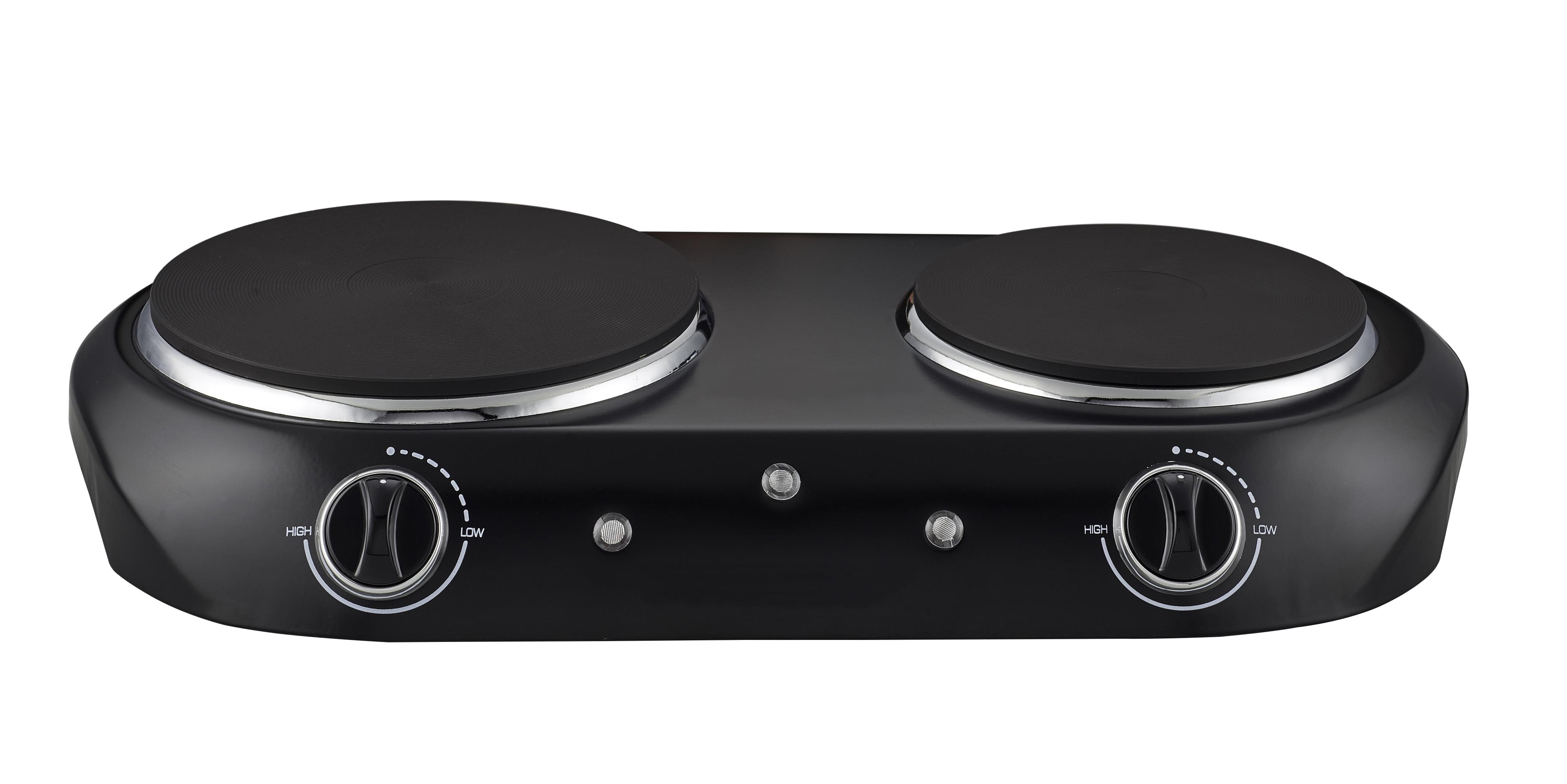 Free Shipping! Mainstays Double Burner Electric Cooktop 1800W Black ...