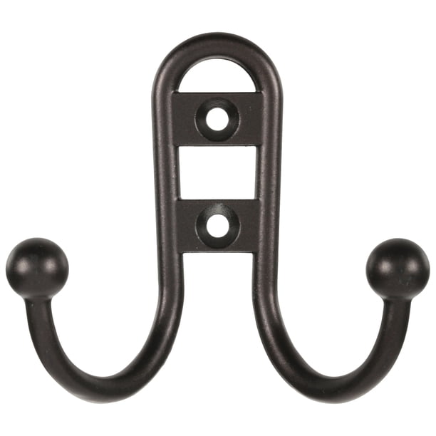 Mainstays, Double Hook Bronze Metal Hook, Mounting Hardware Included ...