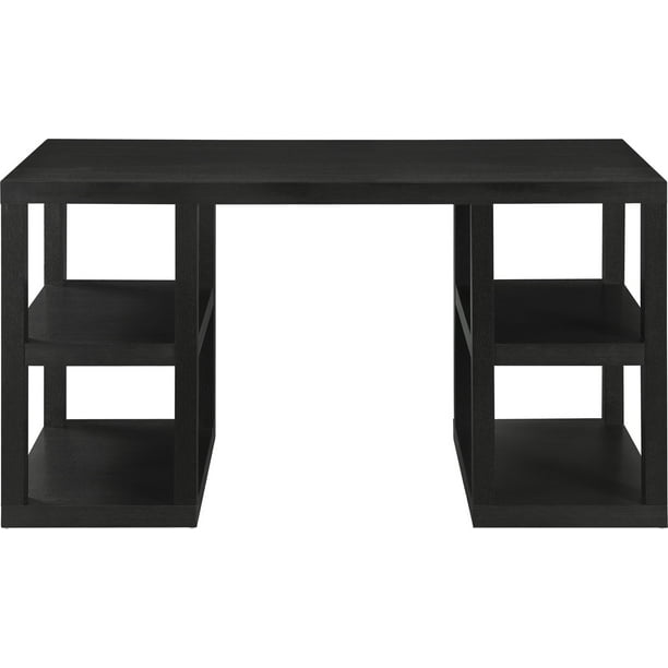 Parsons Double Pedestal Computer Desk, Black - Walmart Business Supplies