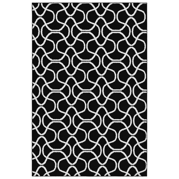 Black Abstract Rug