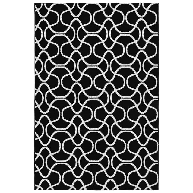 Mainstays Drizzle Black/White Indoor Area Rug, 7'6" x 9'6" - Walmart.com