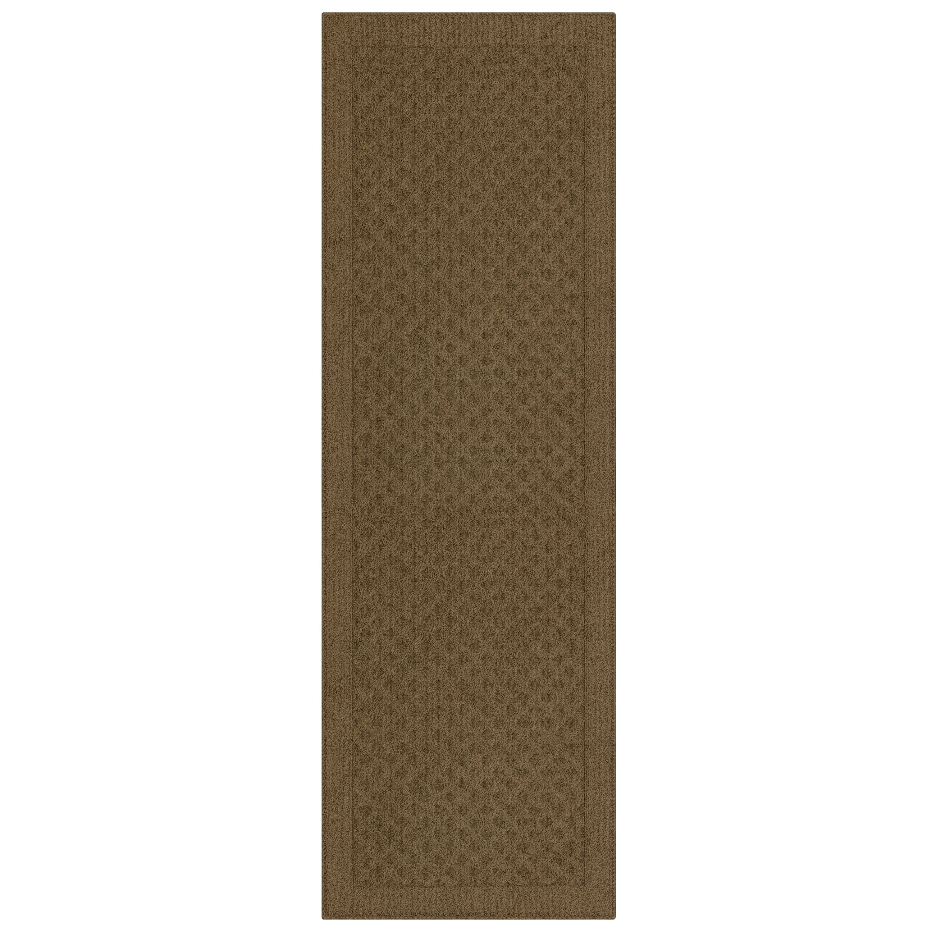 Mainstays Traditional Dylan Solid Diamond Runner Rug, Brown, 2'6" x 8 ...